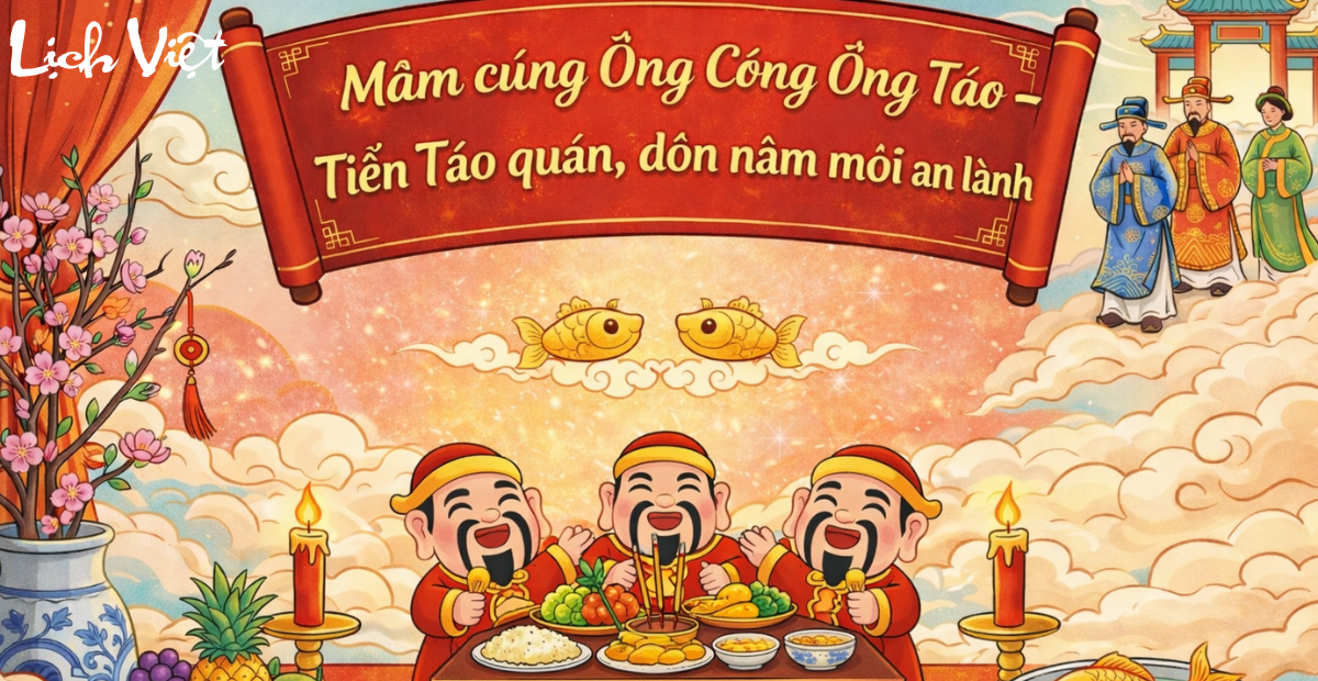 Phong tục và mâm cúng ông Công ông Táo đầy đủ nhất để tiễn Táo quân ...
